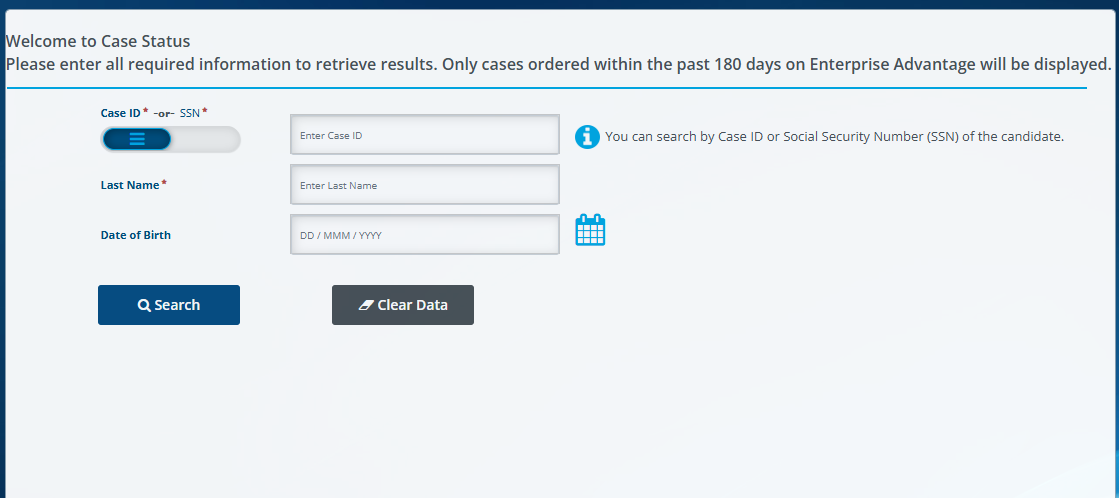 ServiceConnect - Case Status Tool for First Advantage customers