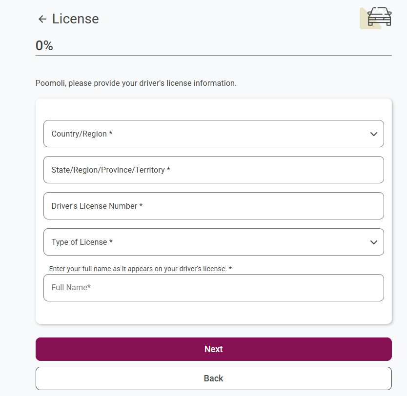 ServiceConnect - How to enter driver’s license information on my profile?